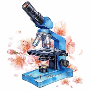 10 Microscope Clipart Set, Science Equipment Illustrations, Printable ...