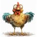 13 Quirky Chicken Clipart Bundle, Printable Watercolor Adorable Chicken ...