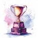 15 Purple Winner Trophy Clipart Bundle, Printable Watercolor Clipart ...