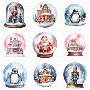 Watercolor Snow Globes Clipart Bundle | Christmas Clipart Set, Winter ...
