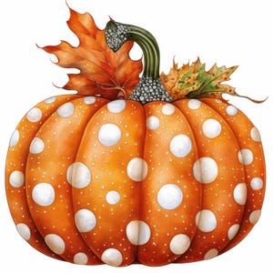 14 Patterned Pumpkins Clipart Bundle, Printable Watercolor Halloween ...