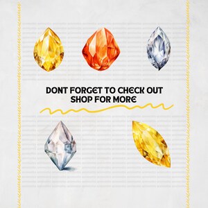 Watercolor Gems Clipart Bundle, Colorful Gemstone Clipart Set, Jewel ...