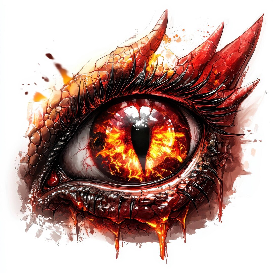 22 Red Fantasy Eyes Clipart Bundle, Printable Watercolor Monster Eyes ...