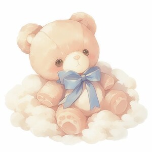 16 Blue Teddy Bear Clipart Bundle, Printable Watercolor Clipart, High ...