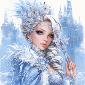 12 Snow Princess Clipart Bundle, Winter Princess Prints Illustrations ...