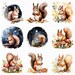 Watercolor Squirrels Clipart Bundle, Happy Squirrel PNG Graphics ...