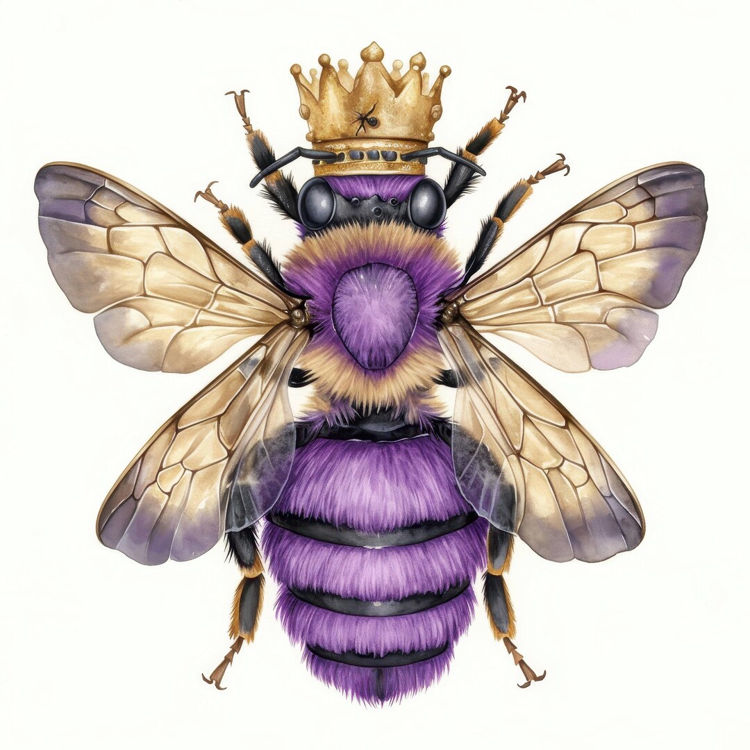 13 Purple Bees Clipart Bundle, Purple Bee Image Illustrations ...