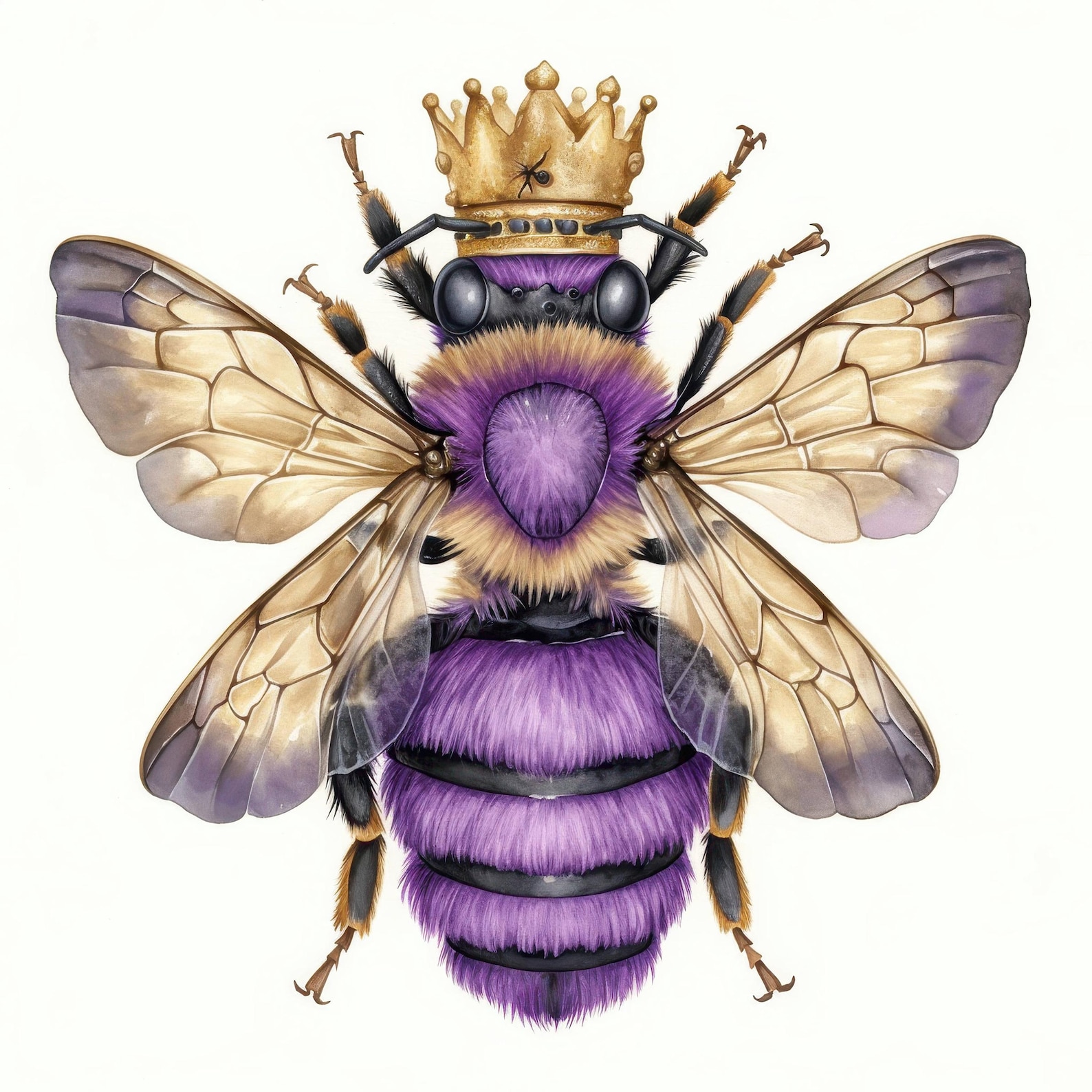 13 Purple Bees Clipart Bundle, Purple Bee Image Illustrations ...