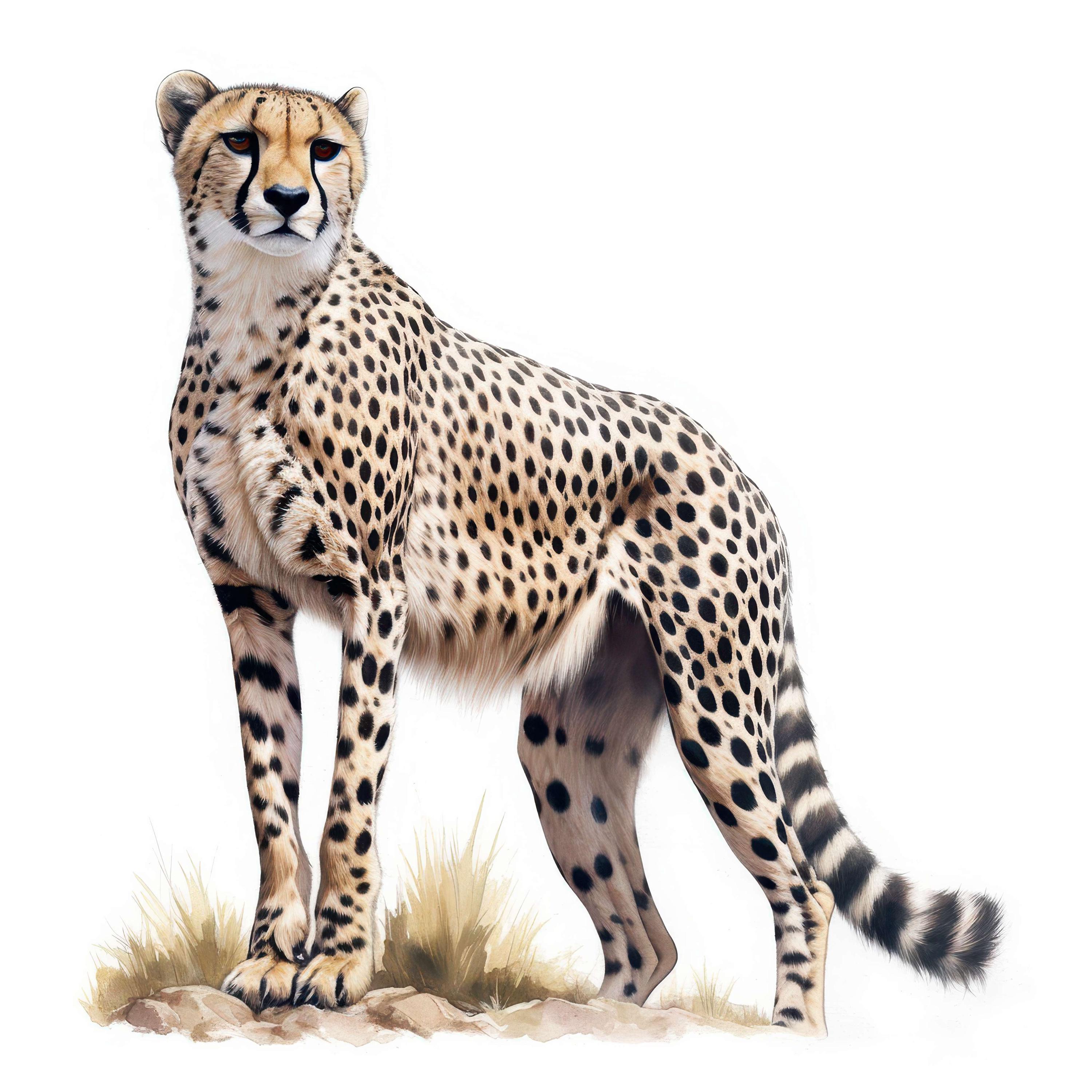 14 Cheetah Clipart Set, Watercolor Cheetah Illustrations, Printable ...