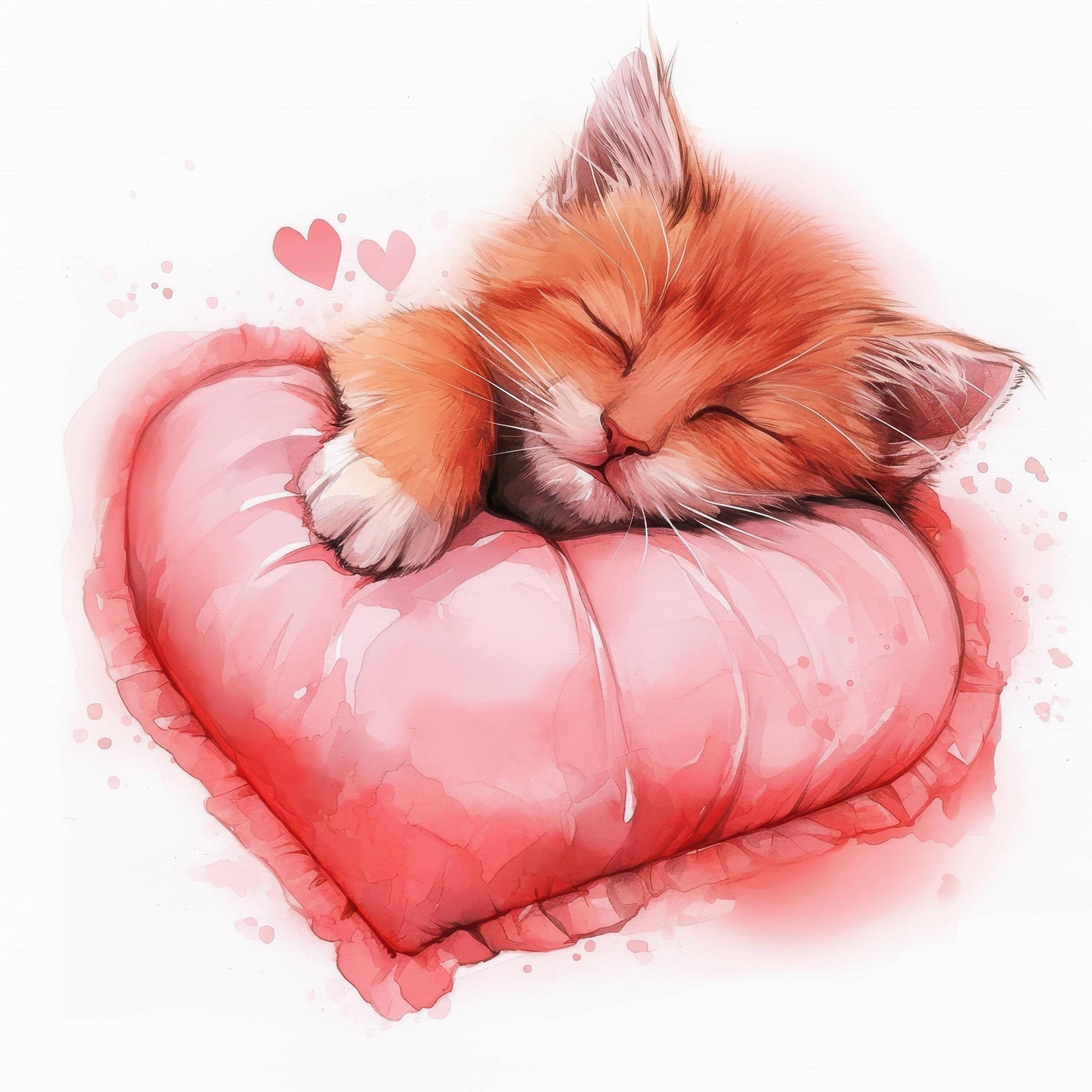 11 Cat Lover Clipart Bundle, Kitten Love Prints Illustrations ...
