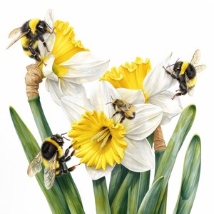 14 Bees and Flowers Clipart Bundle, Card Making Illustration, Printable ...