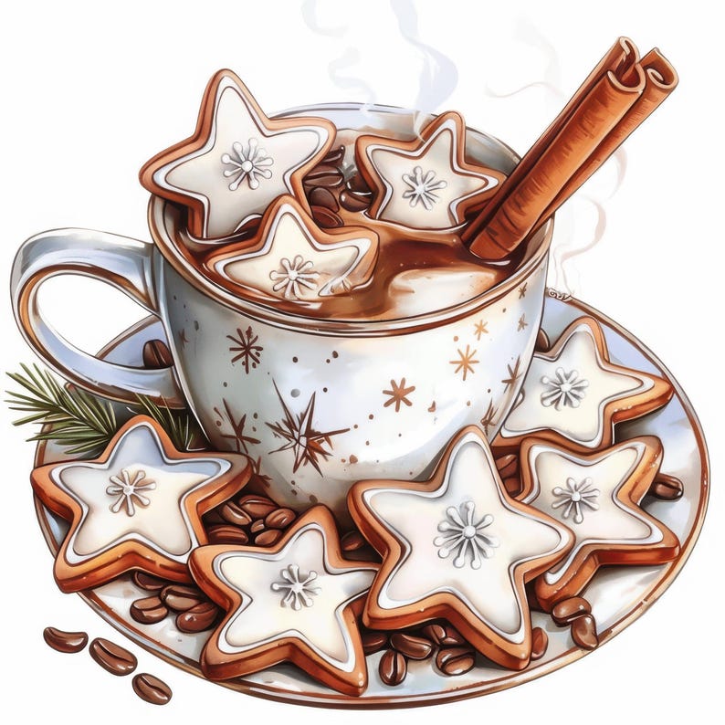 11 Christmas Cup Clipart Bundle, Xmas Drink Images Illustrations ...