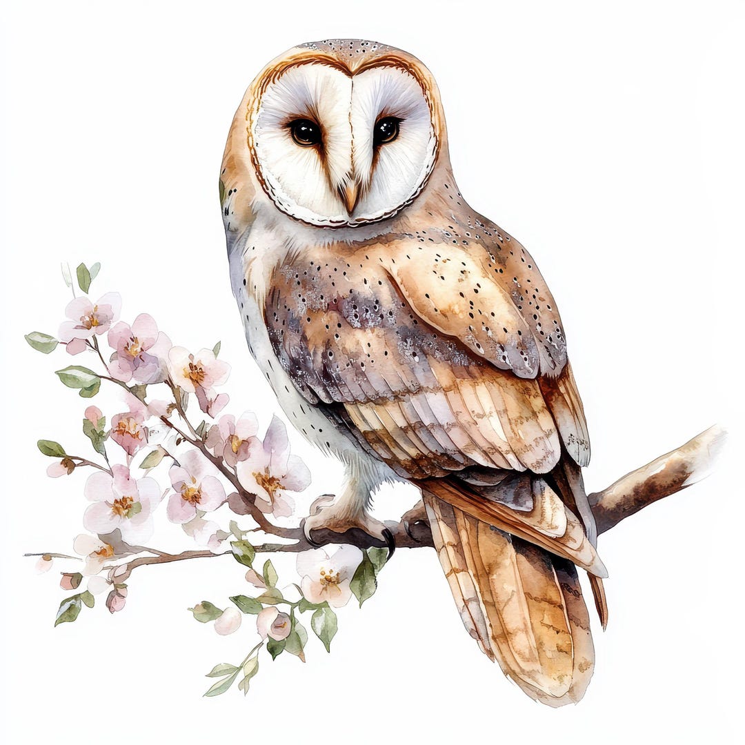 18 Owl in Branch Clipart Bundle Images, Cute Owl, Digital Clipart ...