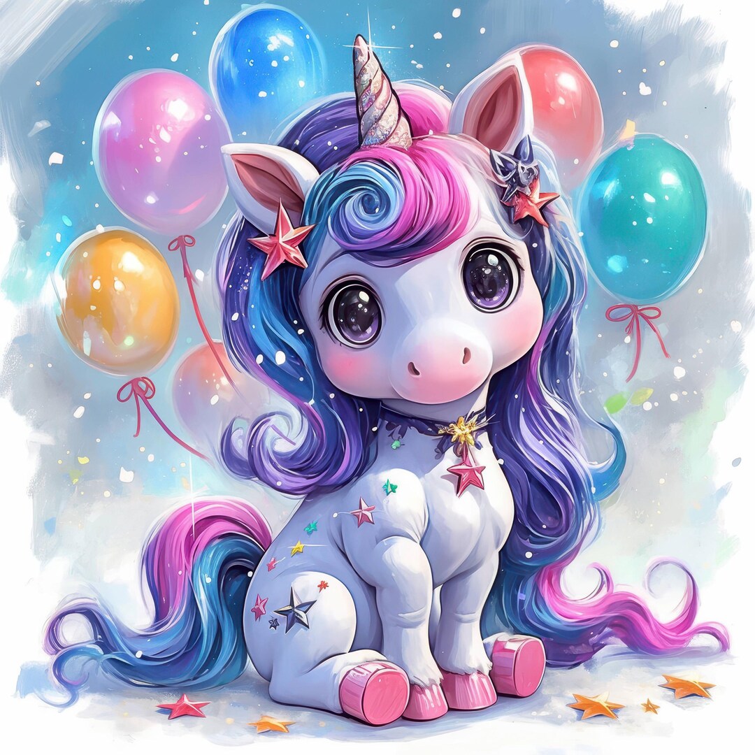 13 Dreamy Unicorns Clipart Bundle, Birthday Party Illustration ...