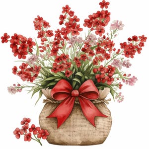 11 Flowers in Vase Clipart Bundle, Valentines Day Illustrations ...