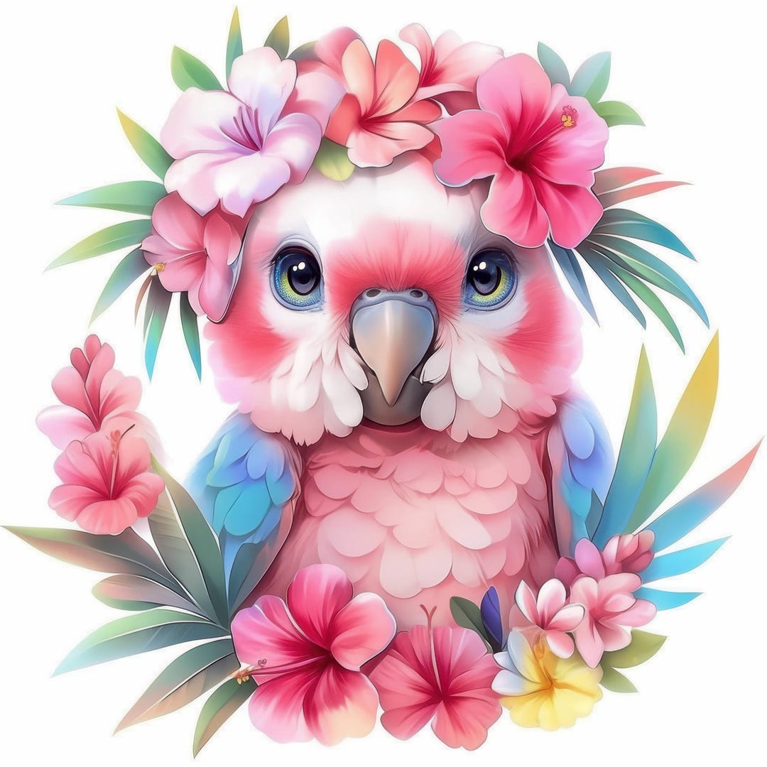 17 Spring Parrots Clipart Bundle, Cute Parrot Images Illustration ...