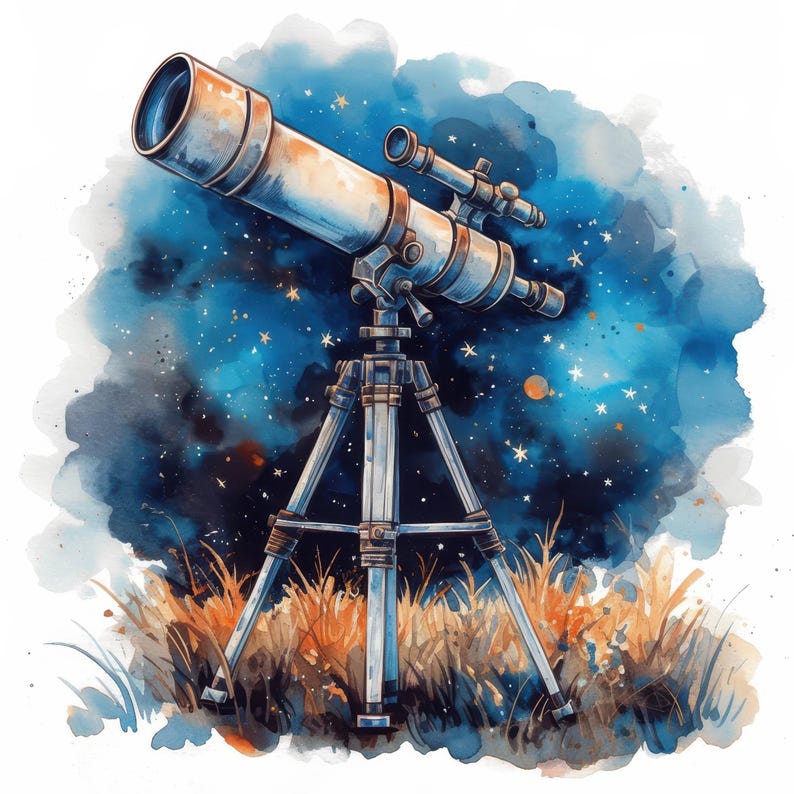 10 Telescope Clipart Bundle Set, Astronomy Images Illustrations ...