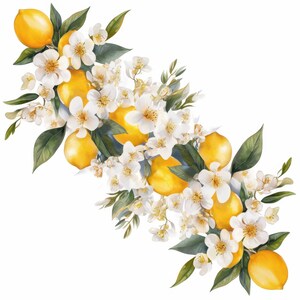 14 Lemon Border Clipart Bundle, Printable Watercolor Lemon Garland ...