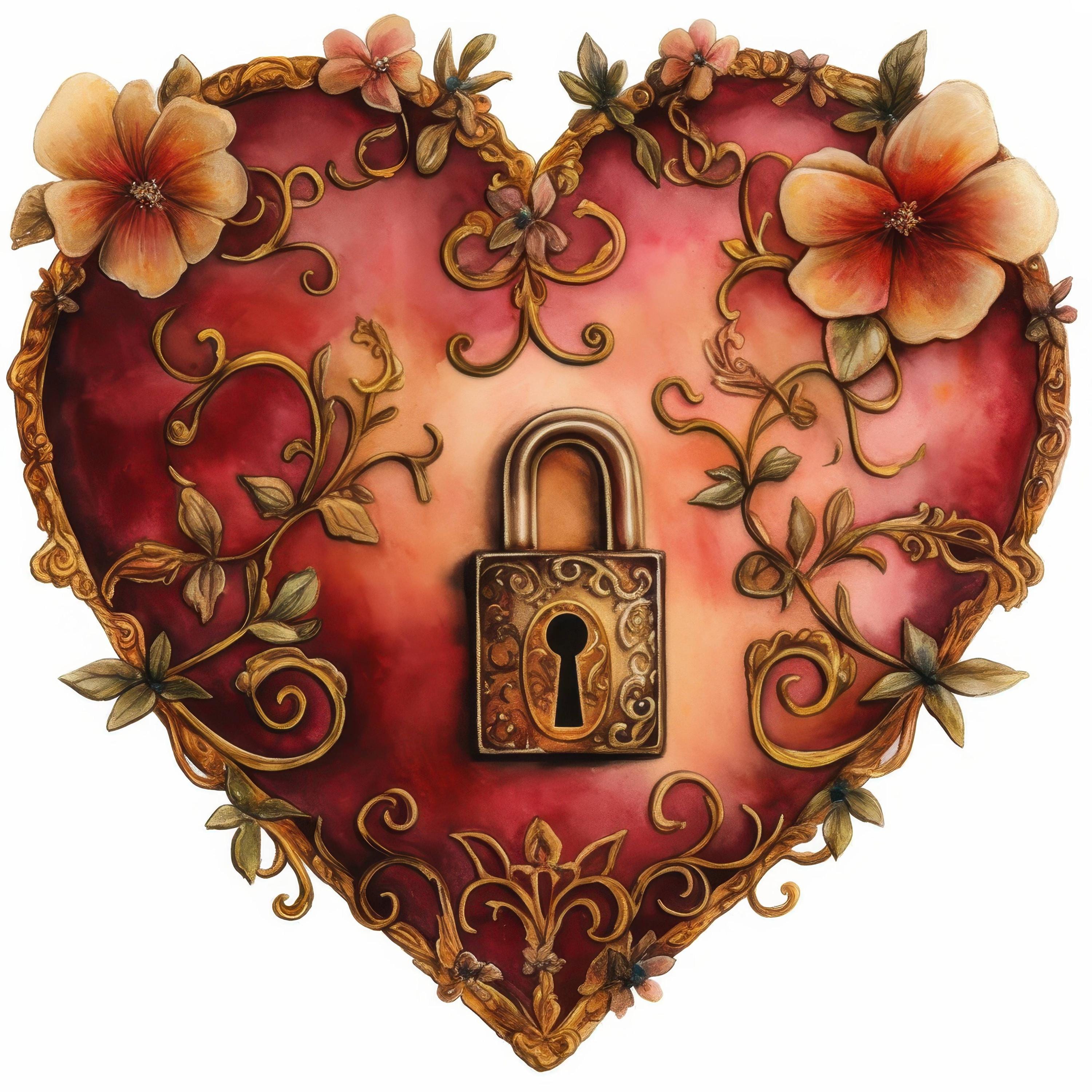 11 Heart Shaped Lock Clipart Bundle, Infinite Love Illustrations ...