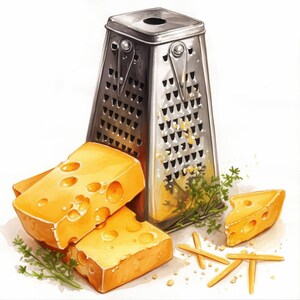 15 Grated Cheese Clipart Bundle, Cheese Grater and Shredder ...