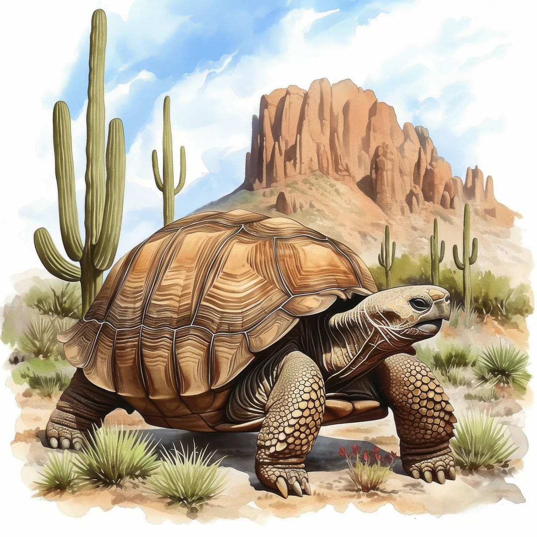 15 Desert Tortoise Clipart Bundle, Turtle Prints Illustrations ...