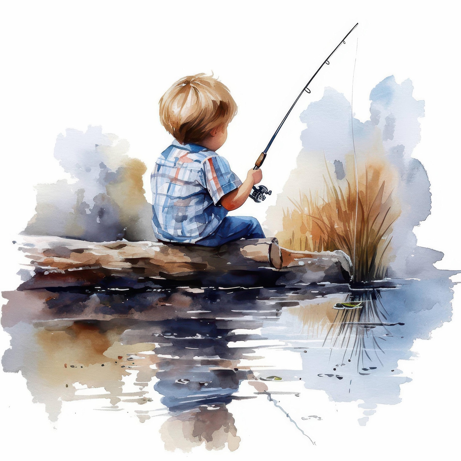21 Kid Fishing Clipart Bundle, Boat Fishing Landscape, Printable ...