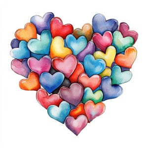 12 Colorful Heart Candies, Clipart Illustration Bundle, Printable ...