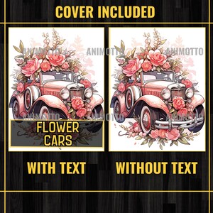 Flower Cars 60 Coloring Page Book, Adults Kids Instant Download ...