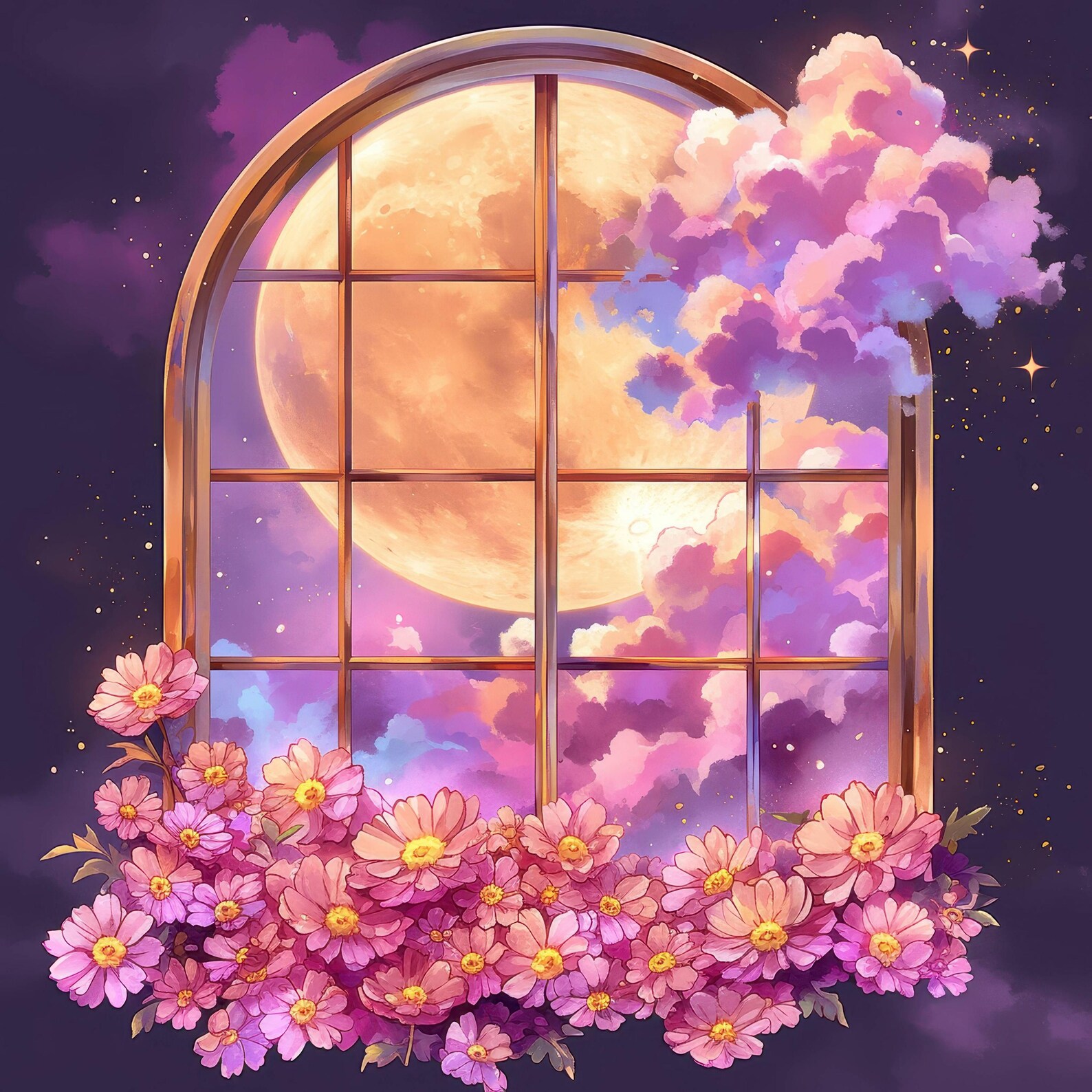 18 Celestial Windows Clipart Bundle, Printable Watercolor Window Images ...