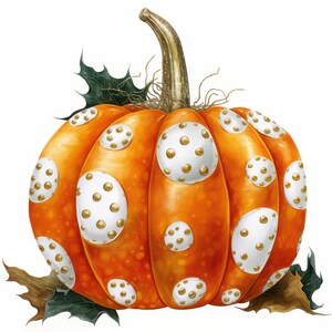 14 Patterned Pumpkins Clipart Bundle, Printable Watercolor Halloween ...