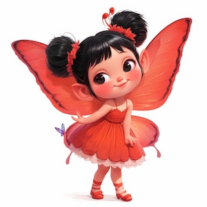 22 Cute Red Fairy Clipart Bundle, Kawaii Fairies Graphics, Fairy Baby ...