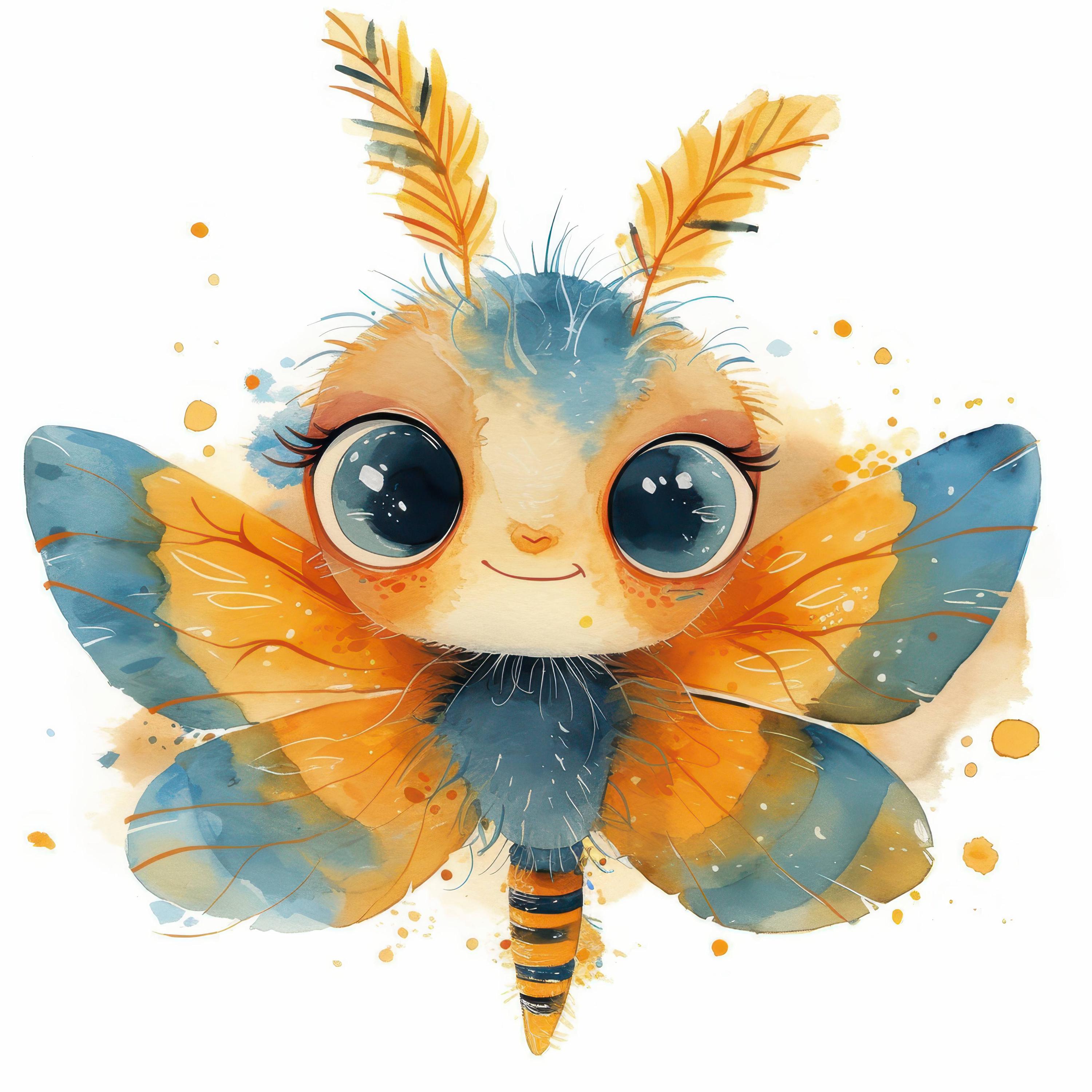 14 Funny Insects Clipart Bundle, Cute Butterfly Images Illustrations ...