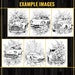 Flower Cars 60 Coloring Page Book, Adults Kids Instant Download ...