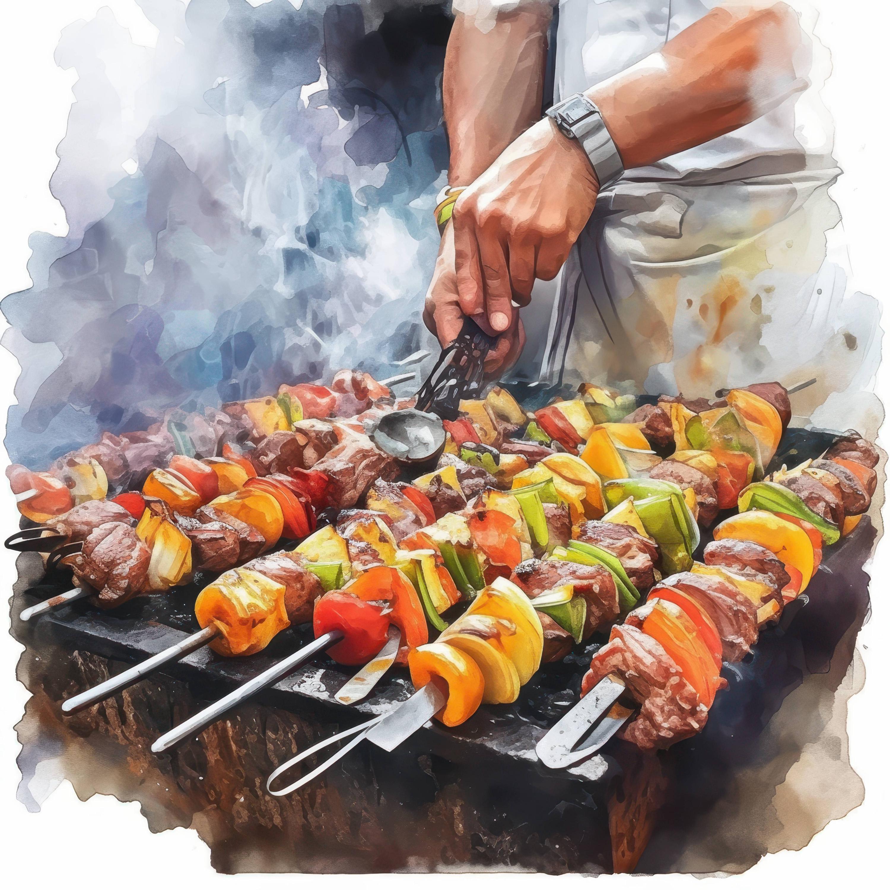 19 Grilling Man Clipart Set, BBQ Party Image Illustrations, Printable ...