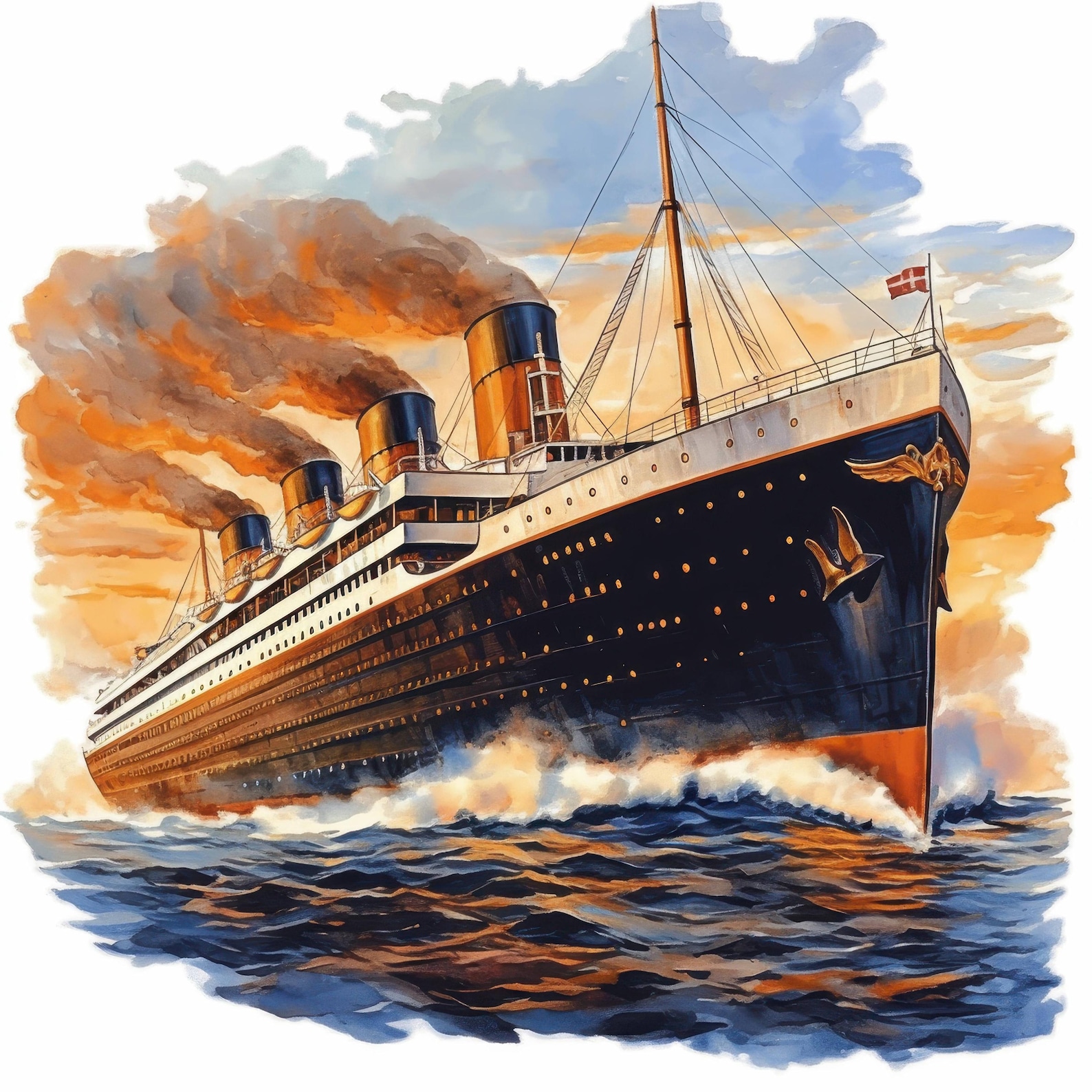 10 Titanic Clipart Bundle, Titanic Prints Images Illustrations ...