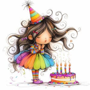 15 Quirky Happy Birthday Clipart Bundle, Happy Age Illustrations ...