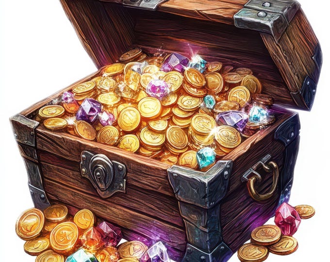 Treasure Chest Clipart, Treasure Hunt PNG, Pirate Digital Clip Art ...