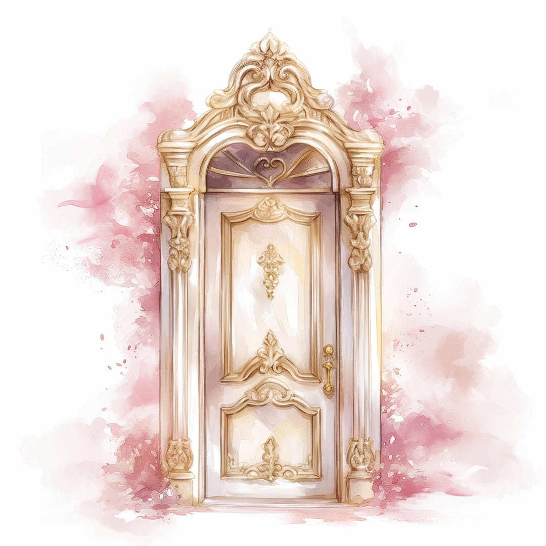 14 Fairy Gates Doors Clipart Bundle, Printable Watercolor Cliparts ...