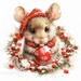 10 Festive Mouse Clipart Set, Christmas Card Illustrations, Printable ...