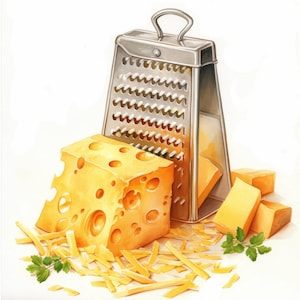 15 Grated Cheese Clipart Bundle, Cheese Grater and Shredder ...