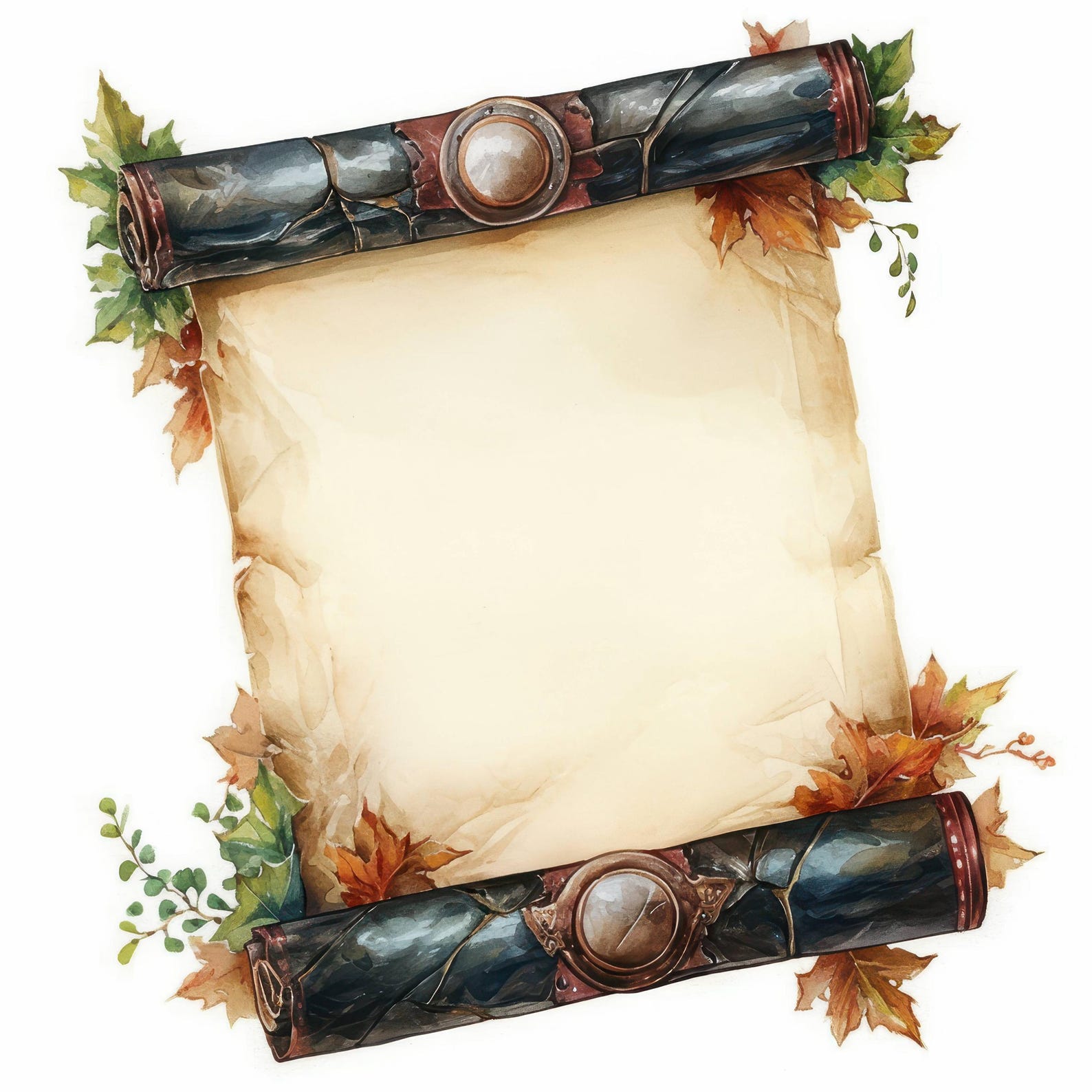 18 Magical Scroll Clipart Bundle, Enchanted Paper Illustrations ...