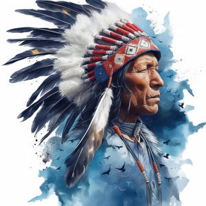 16 Native American Indian Chef Clipart Bundle, Watercolor Printable ...