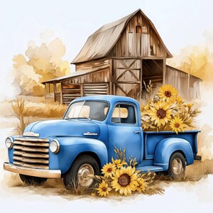 13 Rustic Farm Truck Clipart Bundle, Vintage Truck Illustrations ...