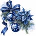 13 Blue Christmas Decorations Clipart Bundle, Printable Watercolor ...