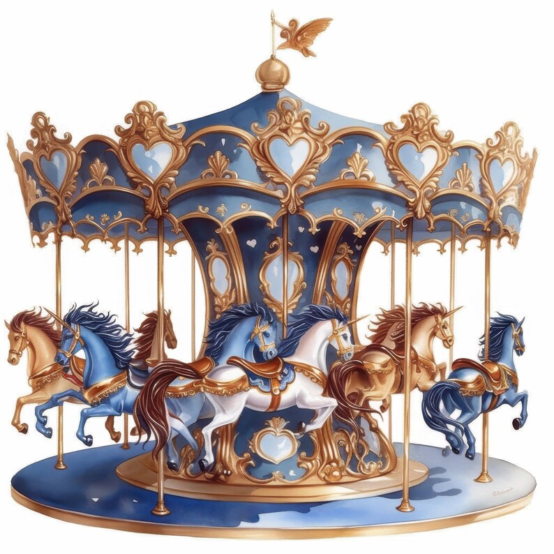 14 Carousel Clipart Graphic Bundle, Carousel Images Illustrations ...