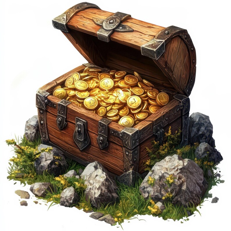 15 Treasure Chest Clipart Bundle, Adventure Chest Illustrations ...