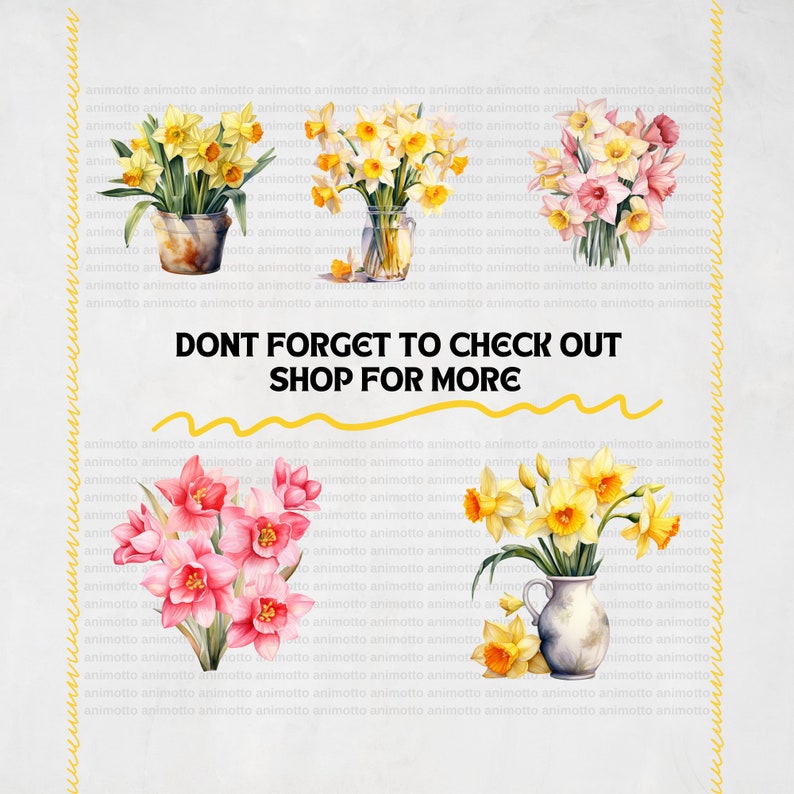 Watercolor Daffodils Clipart Bundle, Spring Flower Clipart Set, Floral ...
