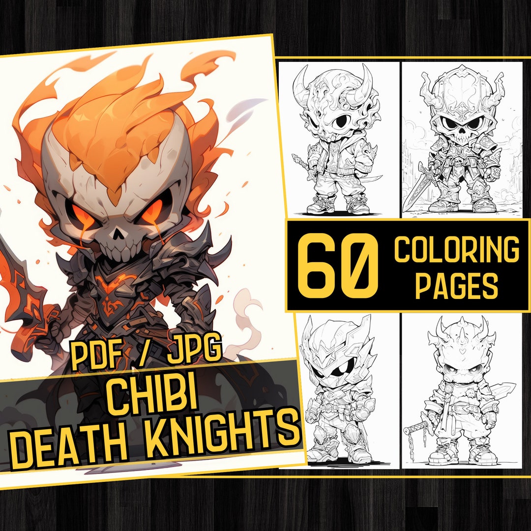 Chibi Death Knights Anime Chibi Adult Coloring Book 60 Coloring Page ...