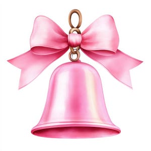 12 Powder Pink Bells Clipart Bundle, Printable Watercolor Vintage Bell ...