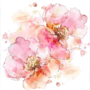 10 Pink Gold Flowers Clipart, Digital Planner, Flowers Print, Printable ...